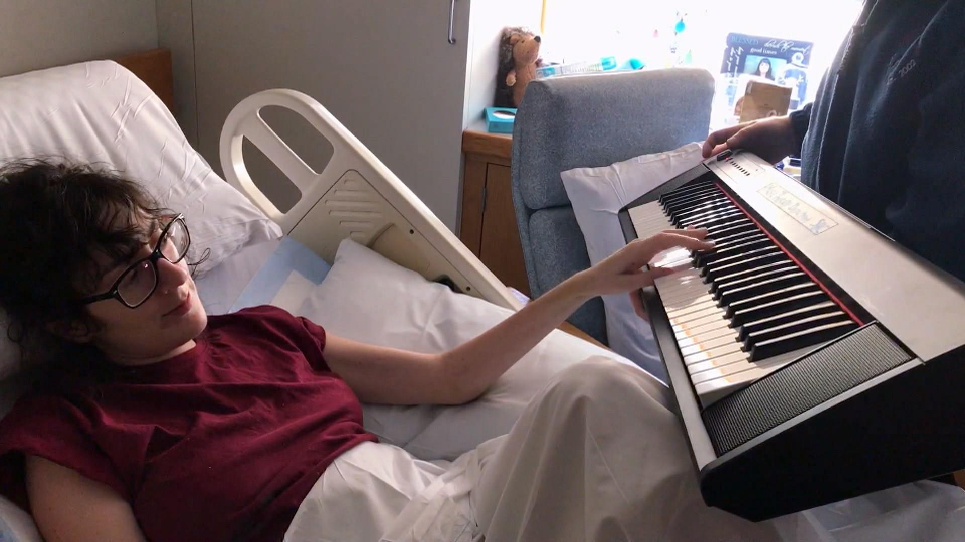 Mitch Albom Playing Piano