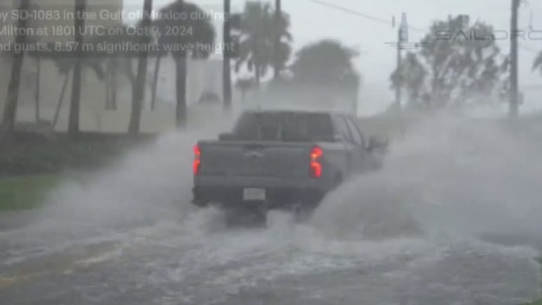 Hurricane Milton: Storm's eye wall begins to move onshore near Tampa
