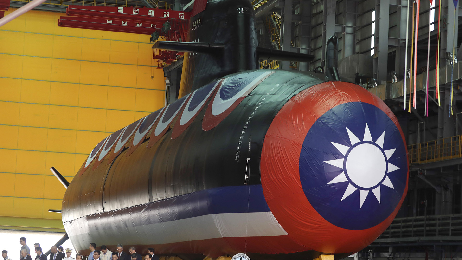 Taiwan launches its first domestically produced submarine for testing