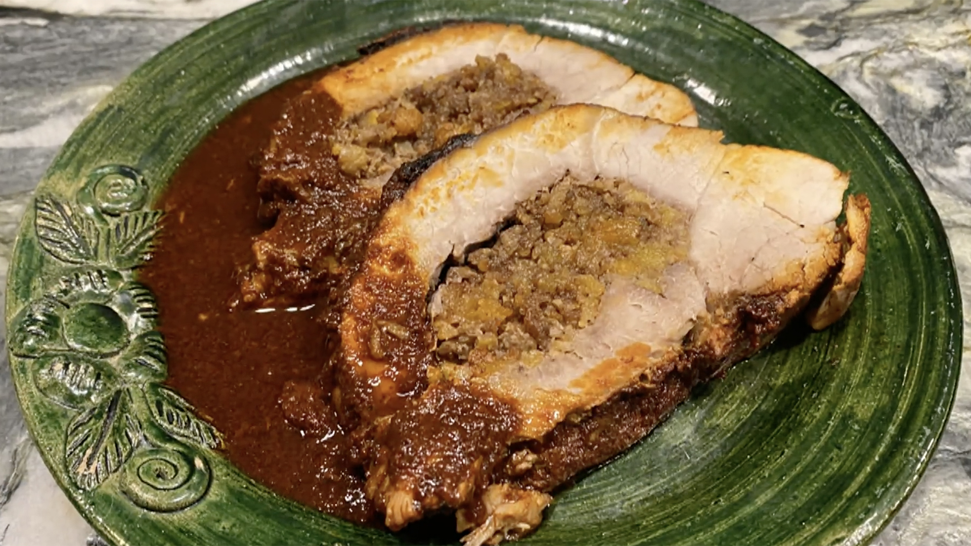 how to cook pork leg roast bone in