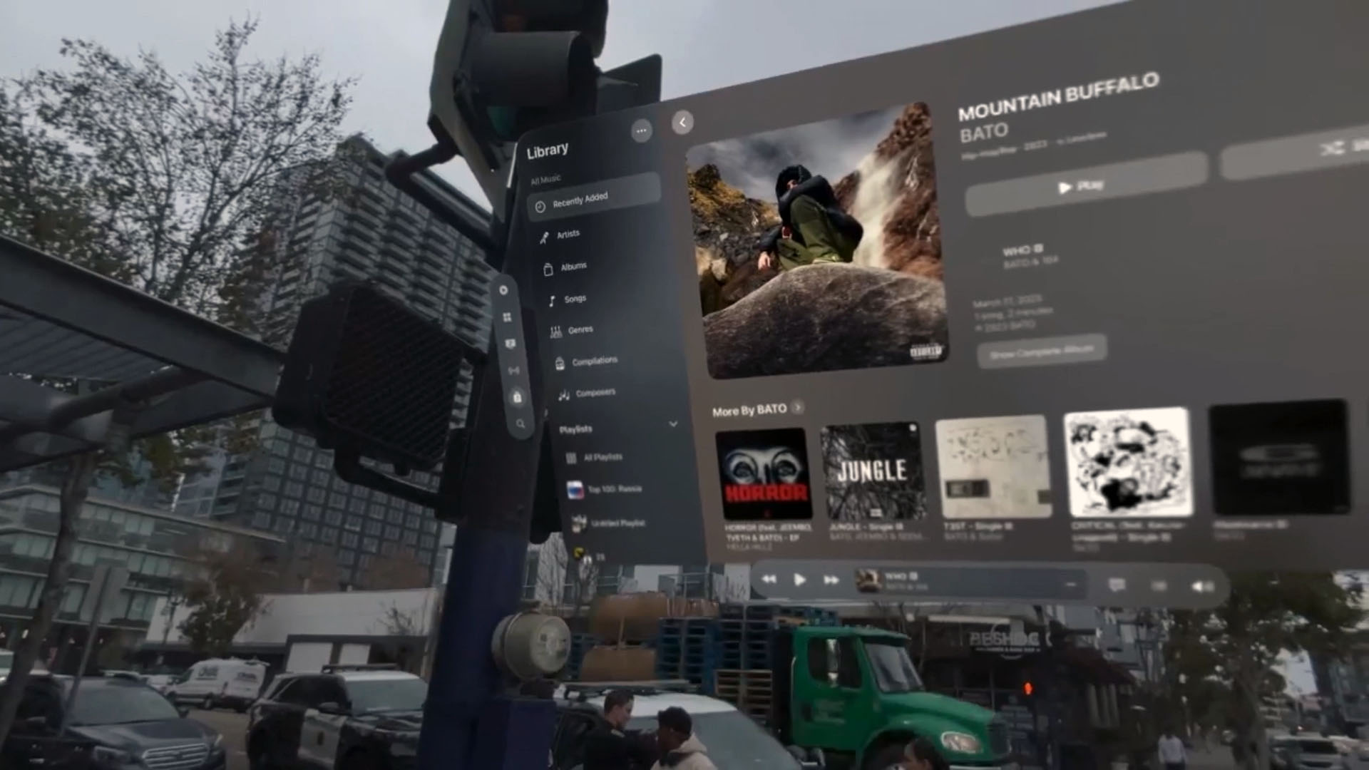 Video shows man crossing the street wearing Apple Vision Pro