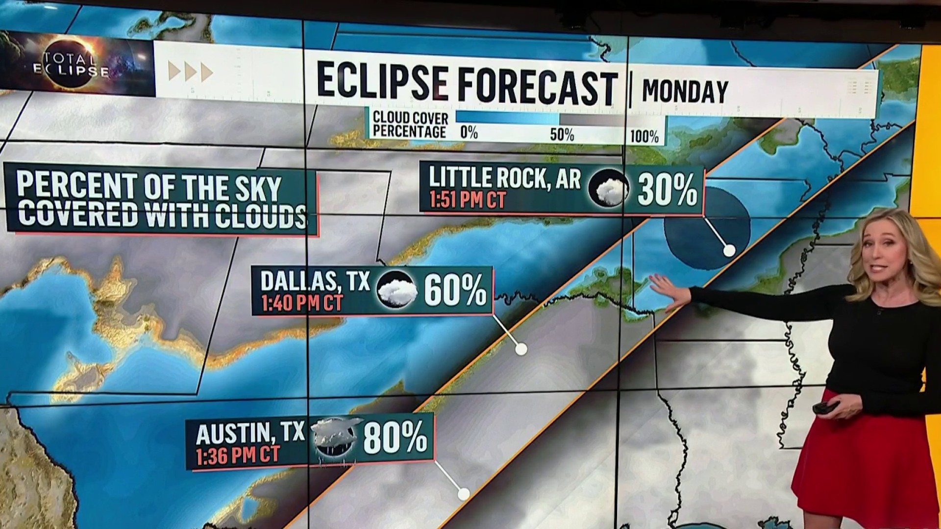 Cloudy skies forecast for some - but not all - of Monday's total ...