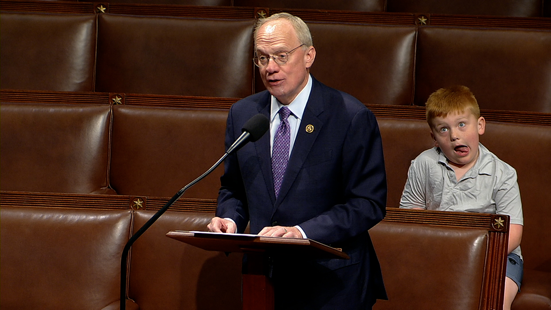 Watch: Congressman’s son makes faces during his dad’s speech on House floor