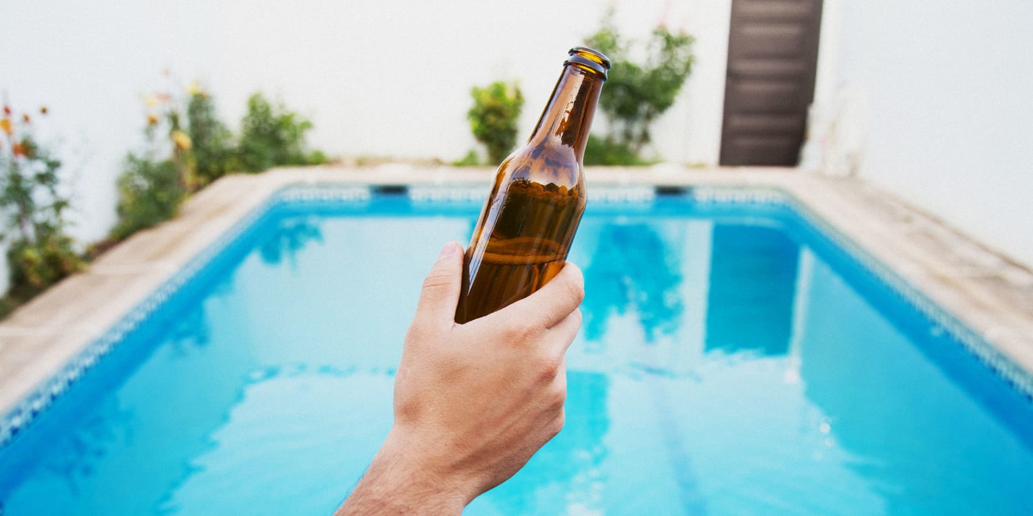 Beer Drinking Guy In Pool