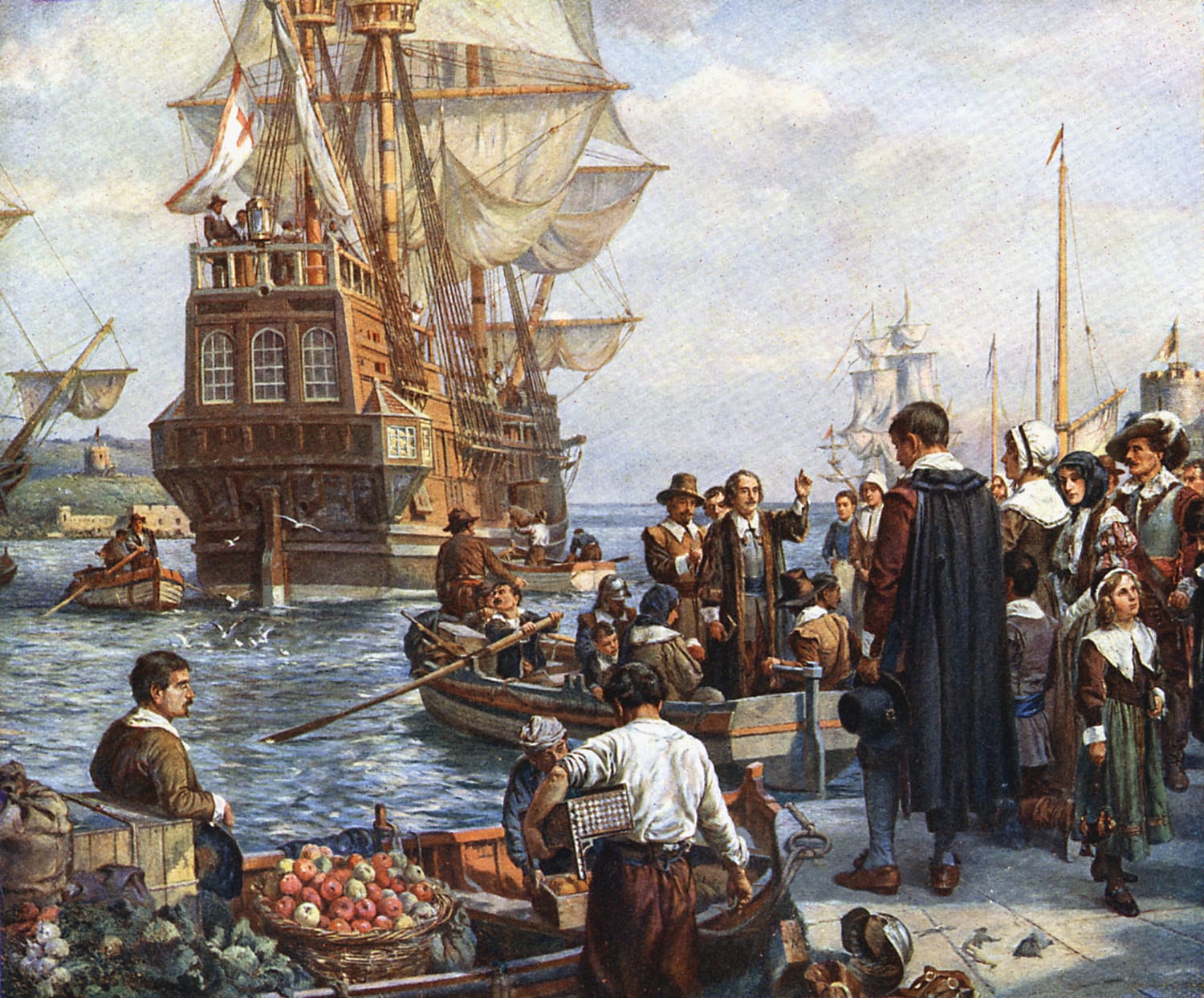Mayflower Ship Painting The Illustrated Story Of How Mayflower II Was