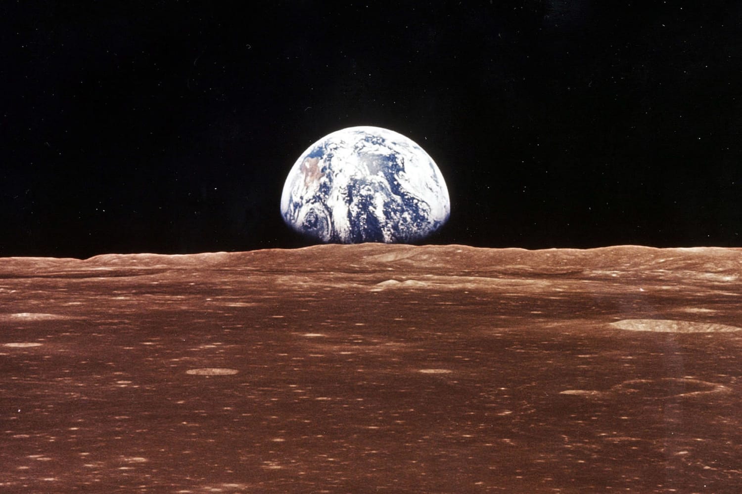 Earth In Space With Moon