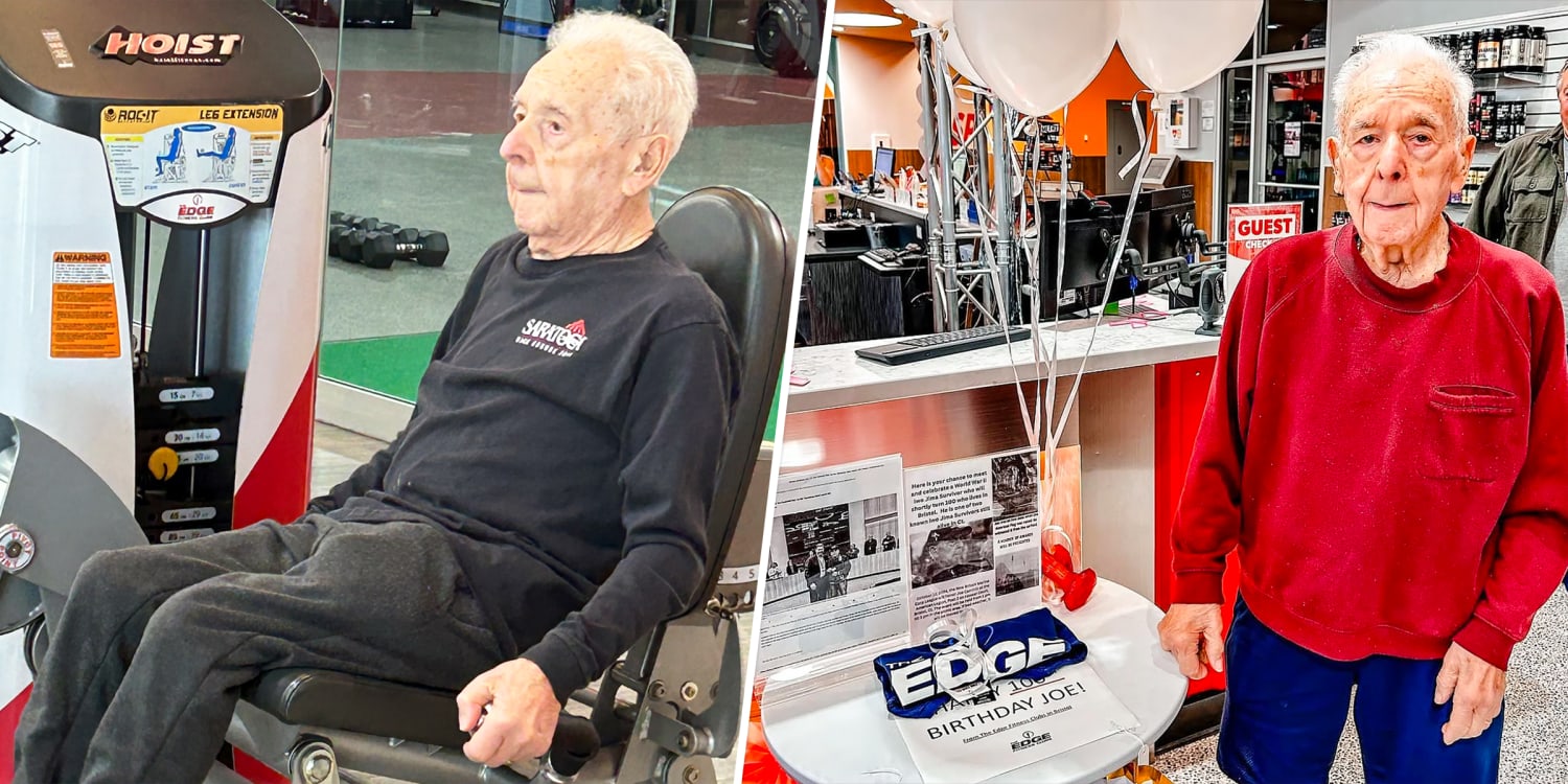Guy Working Out Smiling 100 Year Old Man Still Works Out In A Gym,