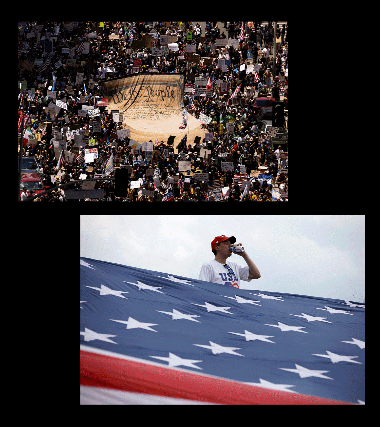 Photos capture Trump’s military parade and nationwide ‘No Kings ...
