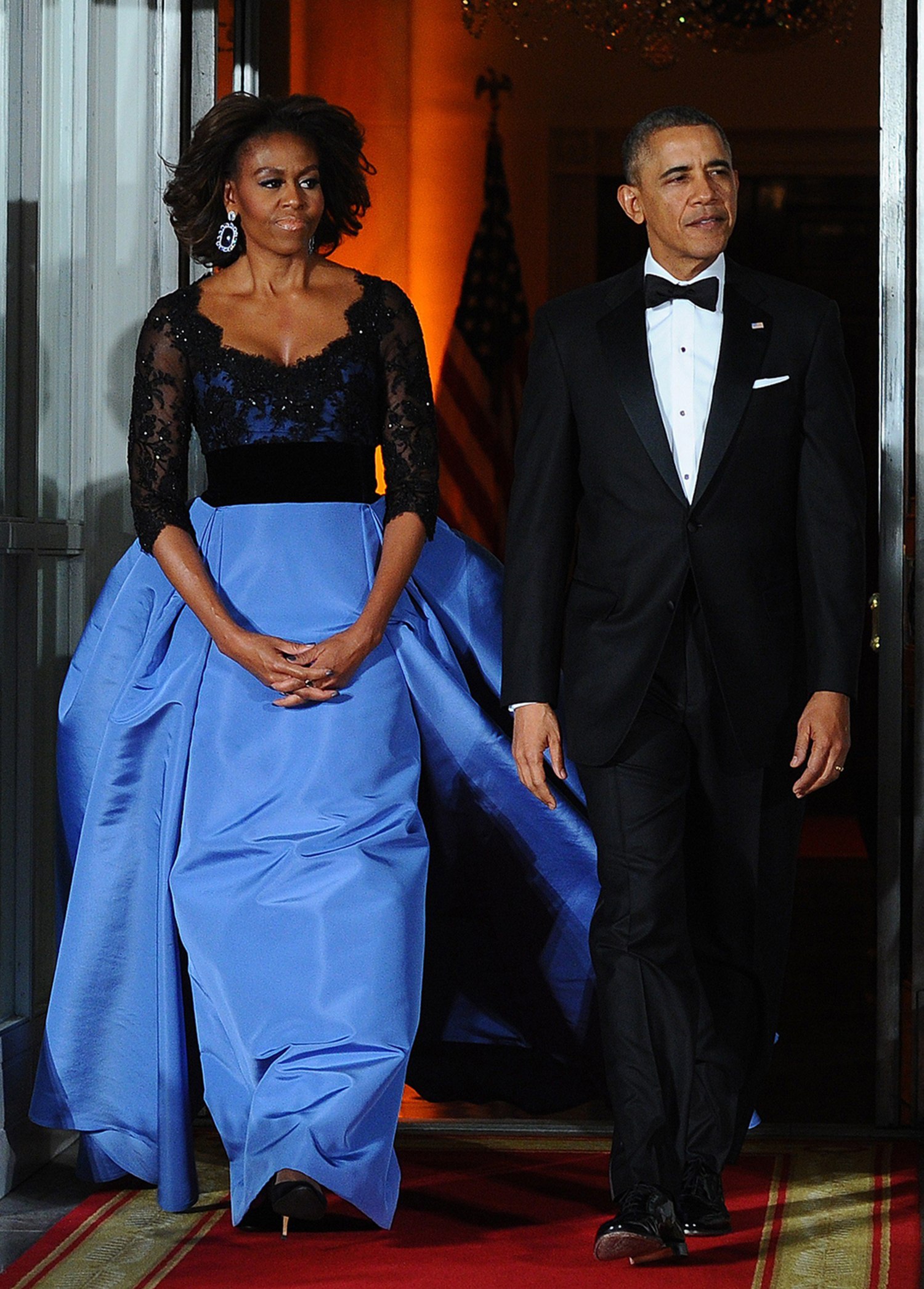 Michelle Obama Red And Black Dress