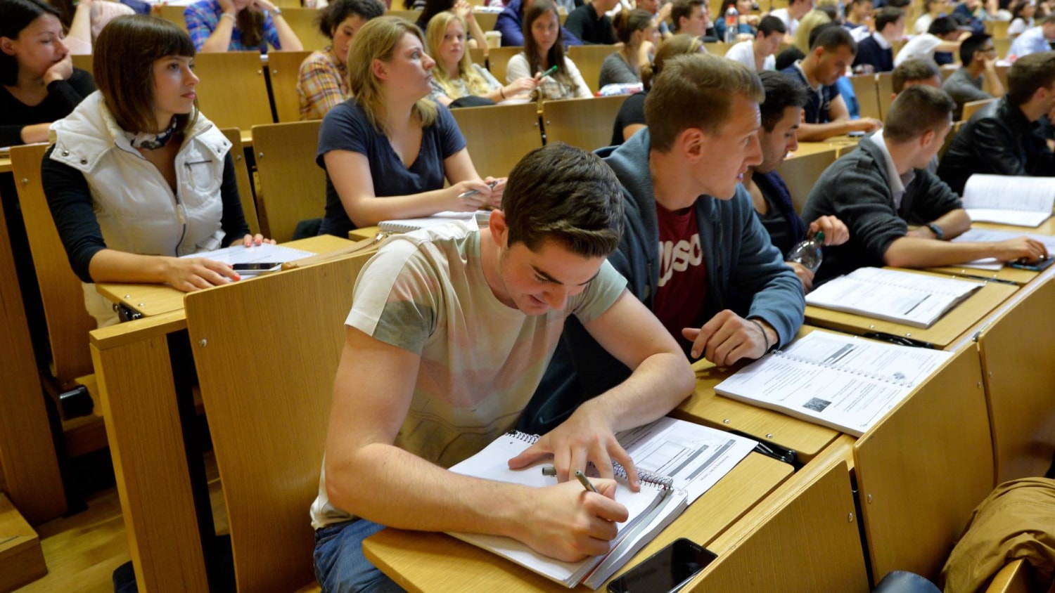 College Student Taking A Test