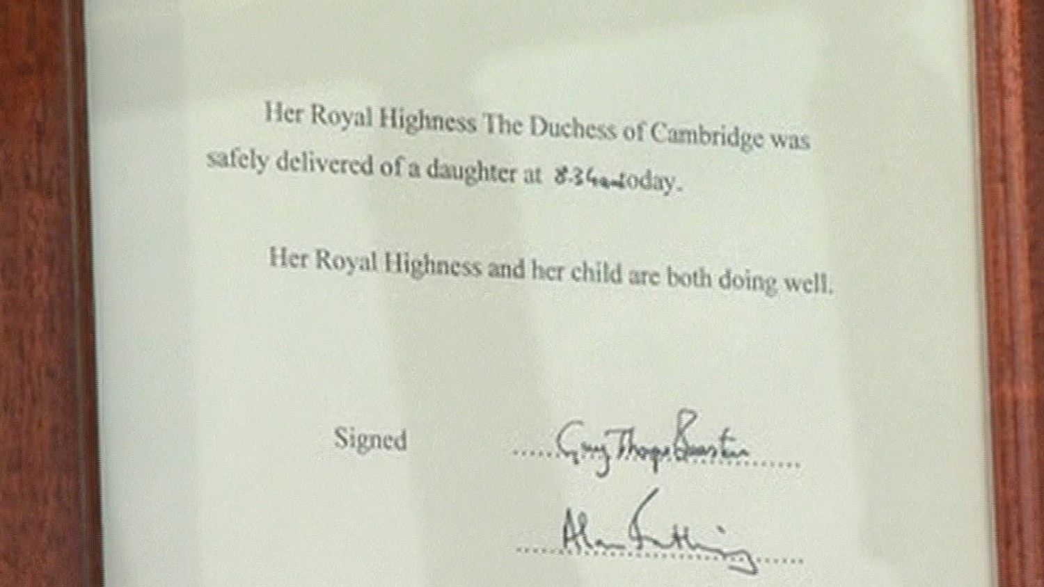 Announcement From Buckingham Palace