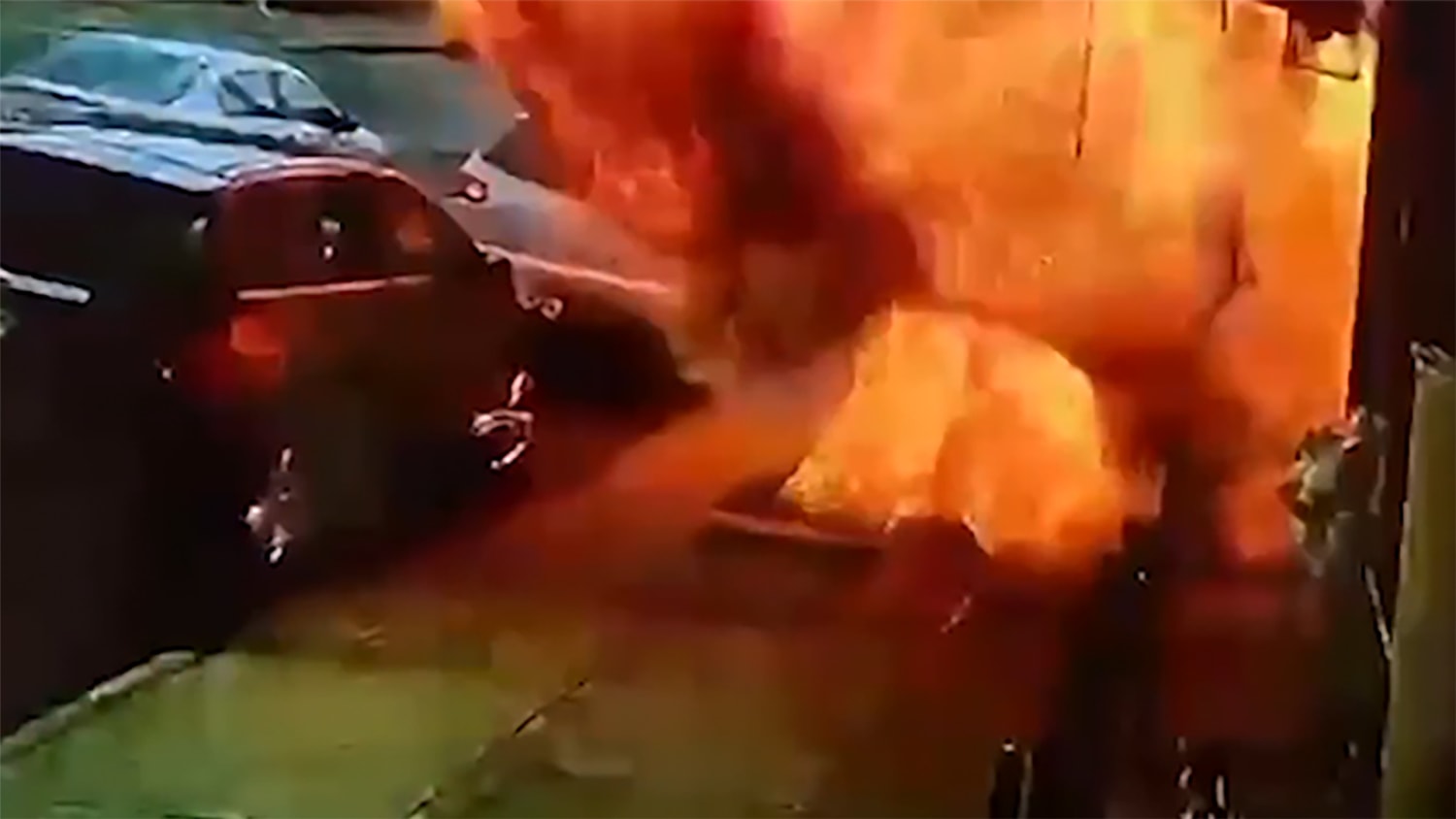 guy walking away from explosion