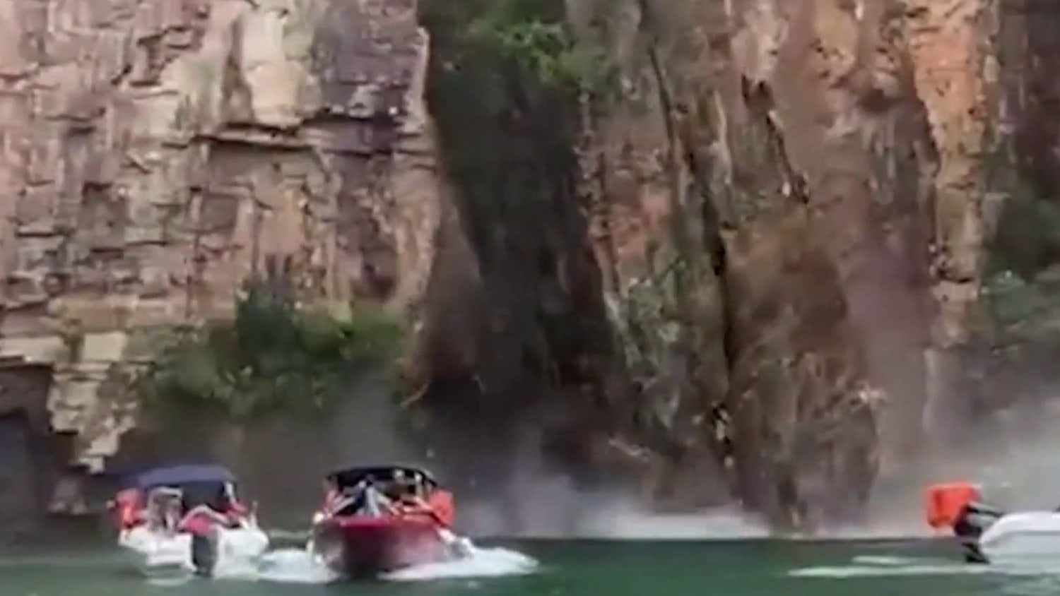 debris fallen from cliffs