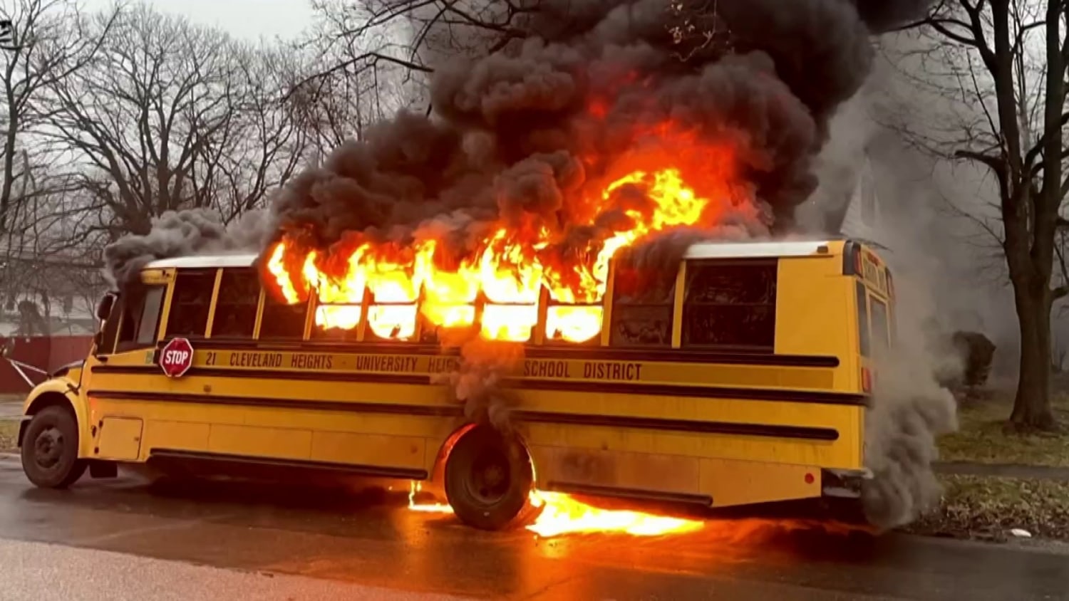 school bus fire