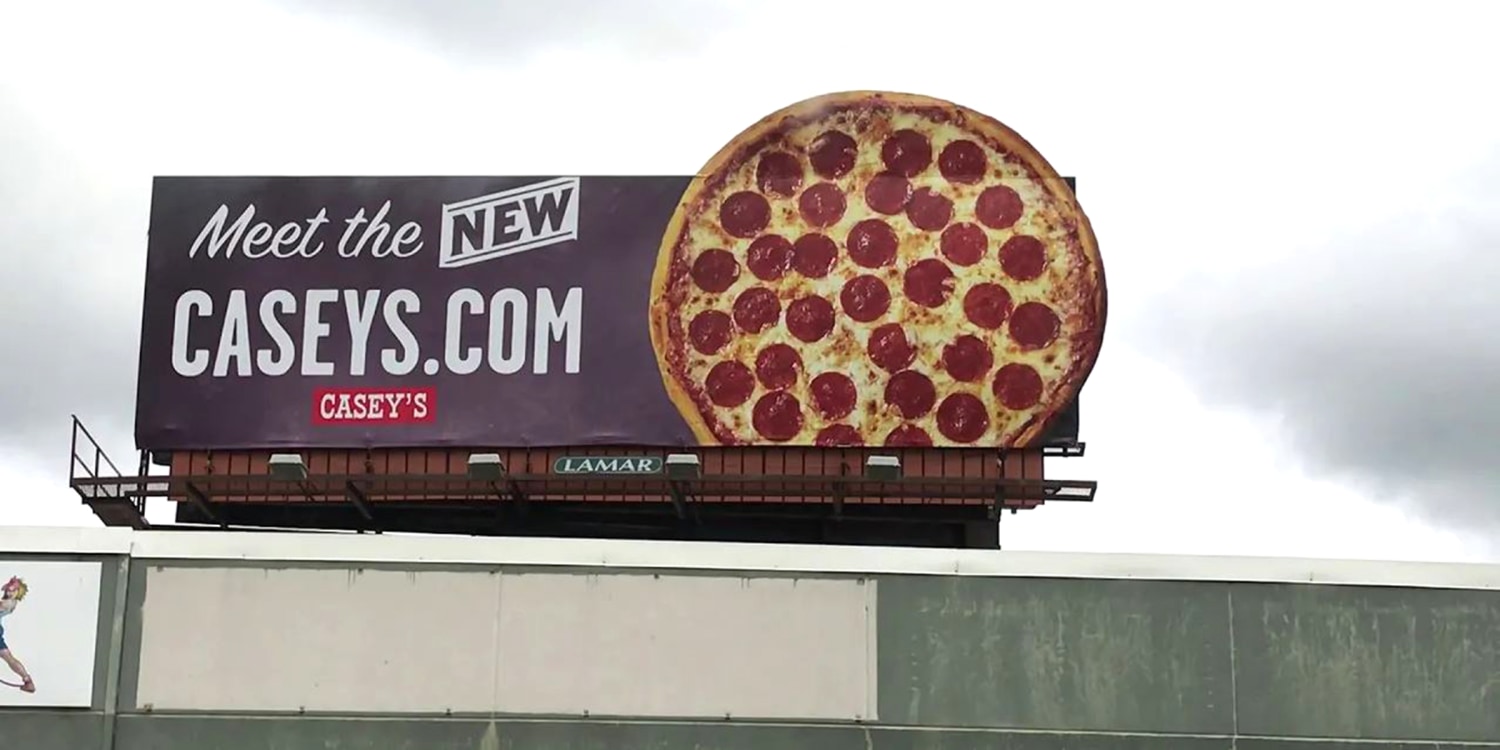 Billboard Posting About Pizza Single Sided 14x48 Outdoor LED Billboard