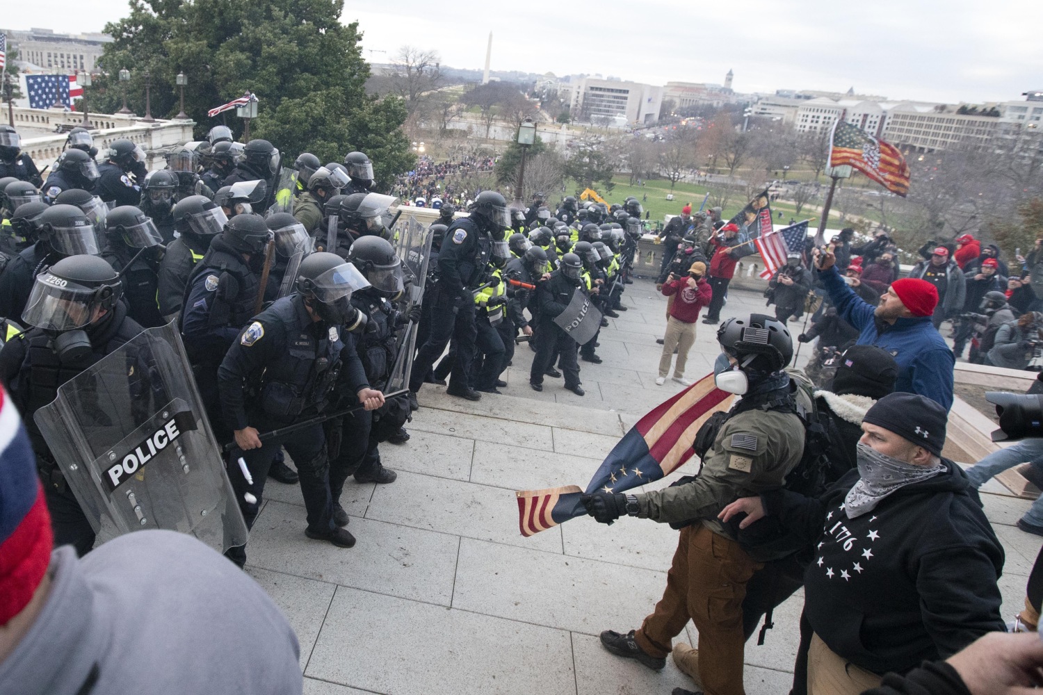American Riot Police Line