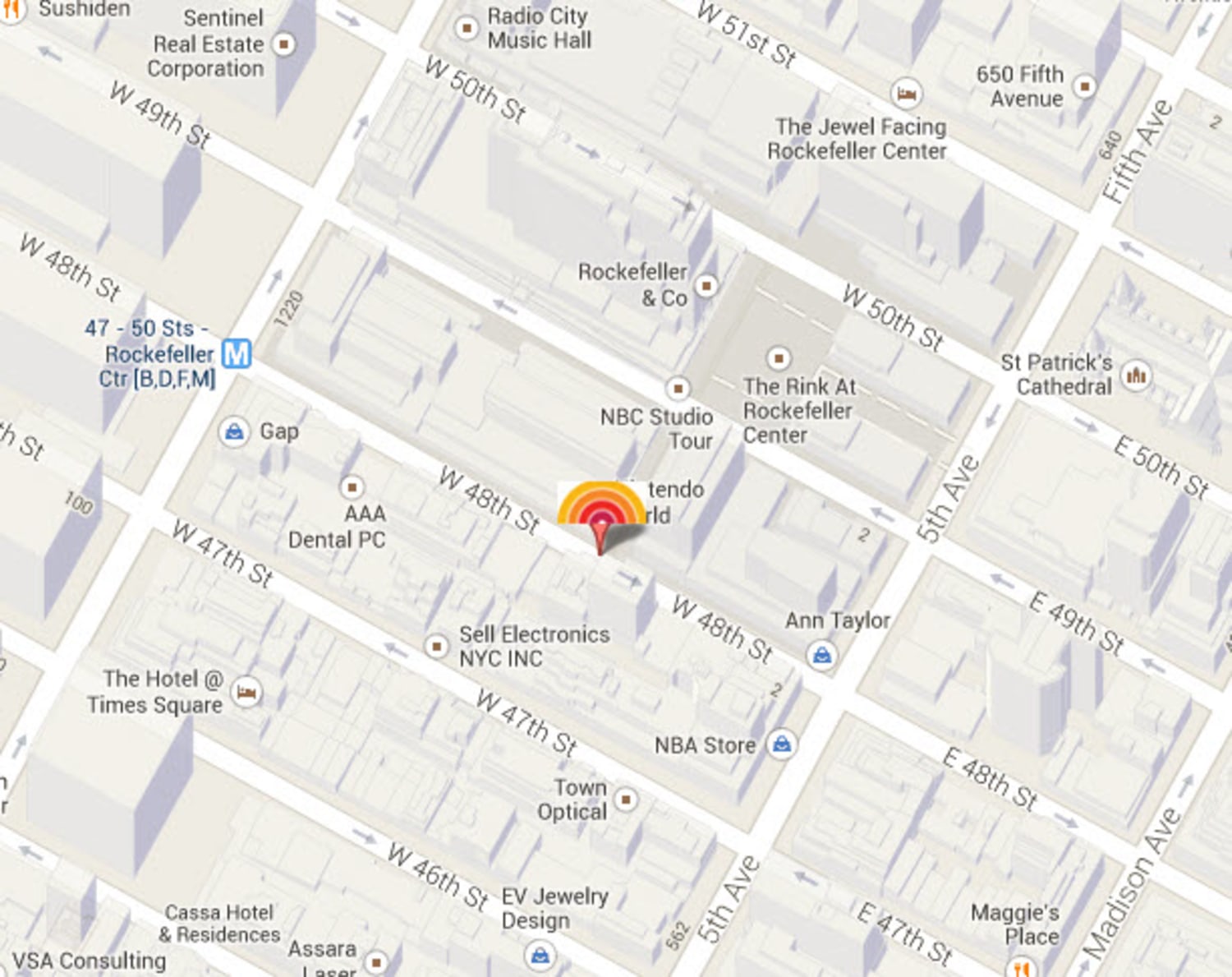 Rockerfeller Center New York City Street Map Of