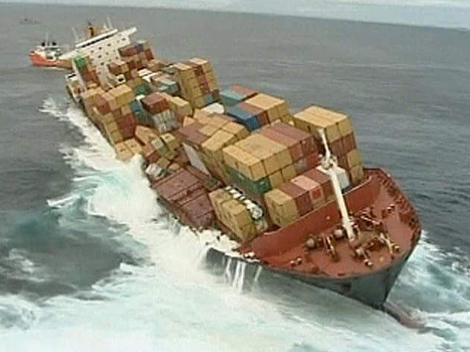 cargo ship storm