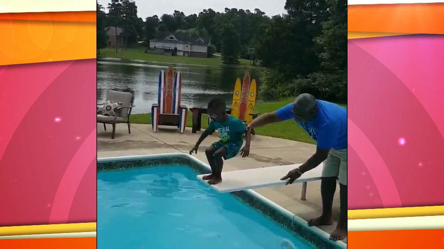 kids diving into pool