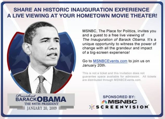Watch the inauguration on the big screen