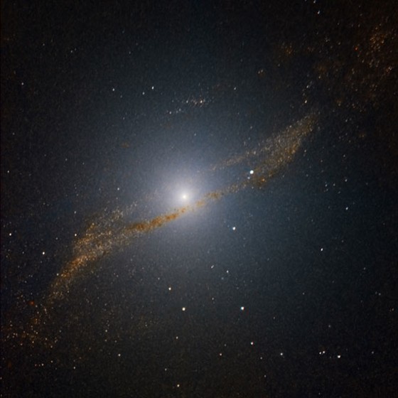Giant cannibal galaxy caught in mid-gobble