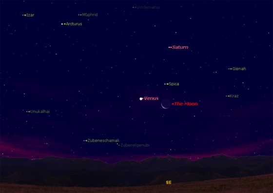 Venus, moon and bright star to dazzle Thursday