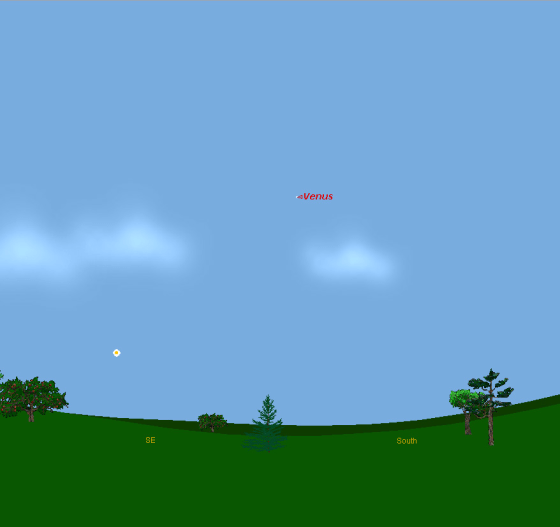 Venus visible in daytime sky