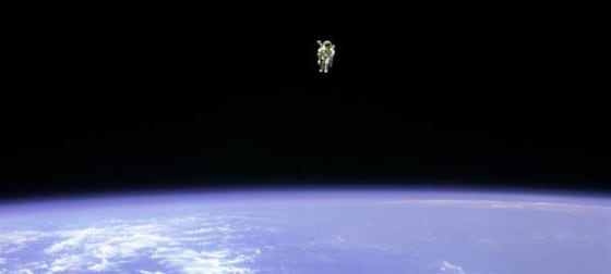 astronaut floating in zero gravity