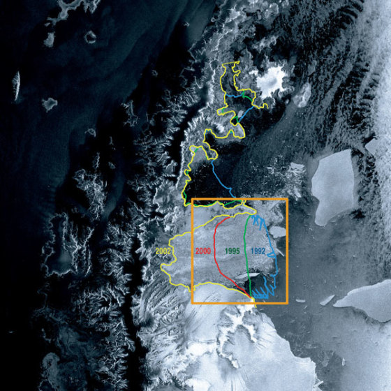 Antarctic ice shelf dwindles as satellite continues to look on