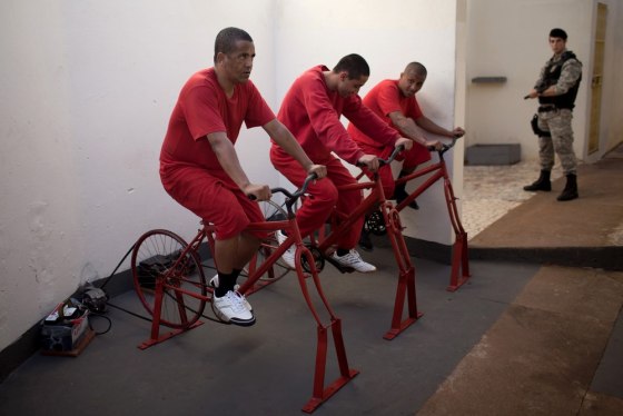 Inmates at Brazil prison pedal for electricity - and their freedom