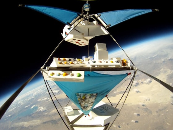 ball flying through space