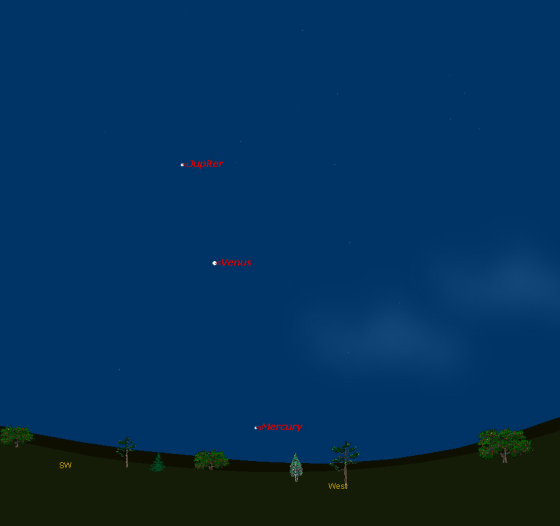 Look for Mercury shining bright in the evening sky