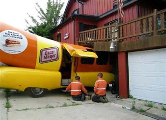 Hot dog! Wienermobile crashes into Wis. home