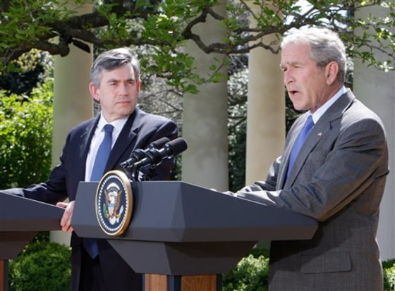 Bush, British P.M. push tough Iran approach