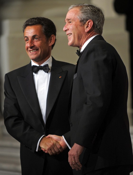 Warming ties: French president visits Bush