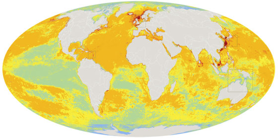 Map shows how oceans suffer in graphic detail