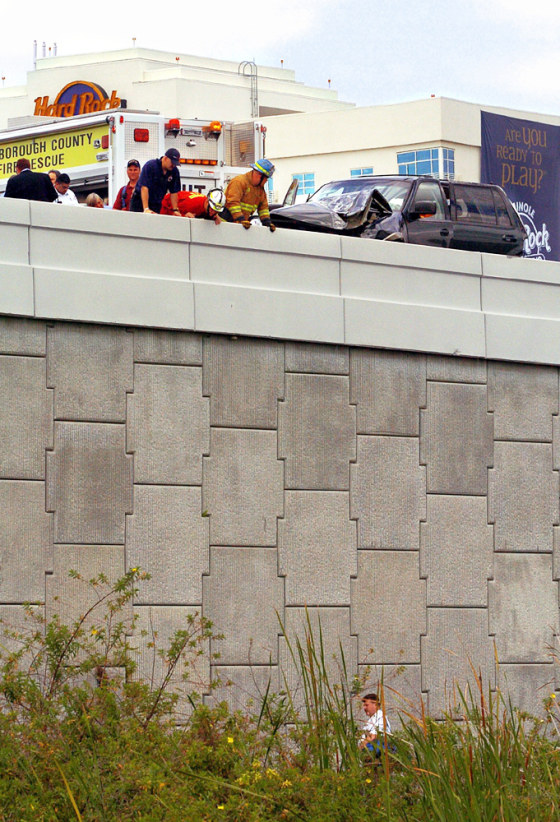 Girl survives 45-foot-fall from overpass