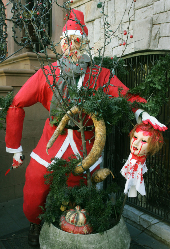 Macabre Santa display in NYC draws stares