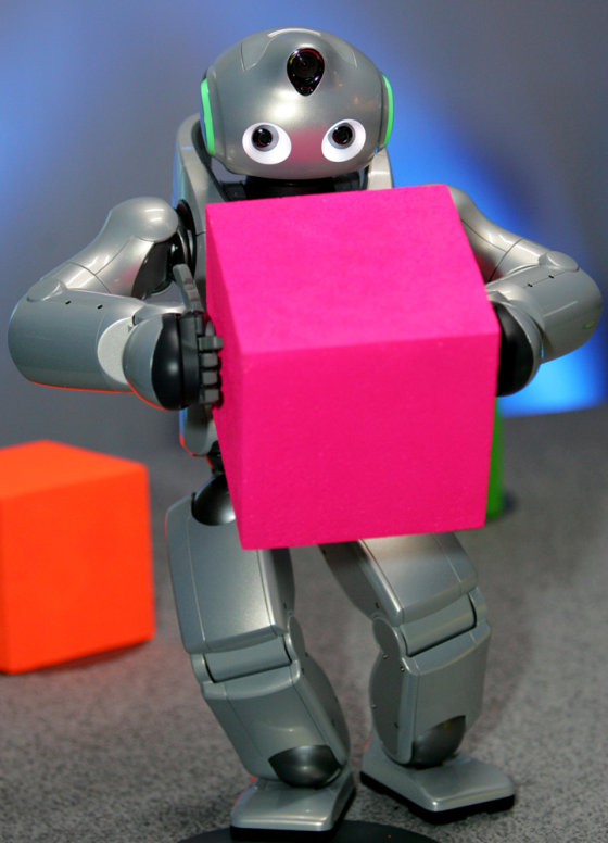 Three-eyed robot gets up close and personal