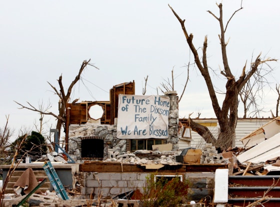 tornado aftermath house