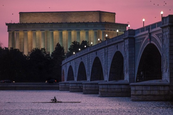 Capital's Sky Glows With Spring's First Sunrise