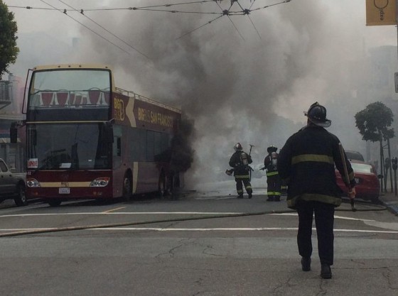 San Francisco Tour Bus Bursts Into Flame in Haight-Ashbury