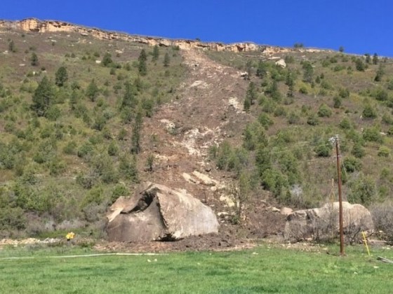 Massive boulder tumbles across Colorado highway, leaving 8-foot trench