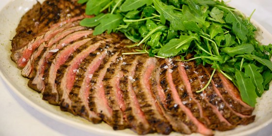 Italian Marinated London Broil with Arugula Salad Recipe