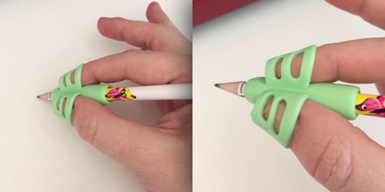 These pencil grippers teach kids how to hold a pencil