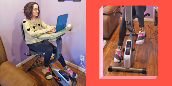 This exercise bike-desk is perfect for working at home - TODAY