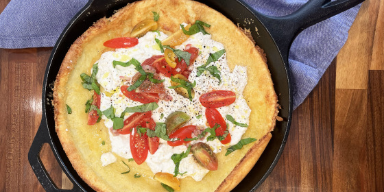 Parmesan Dutch Baby with Tomato and Basil Recipe