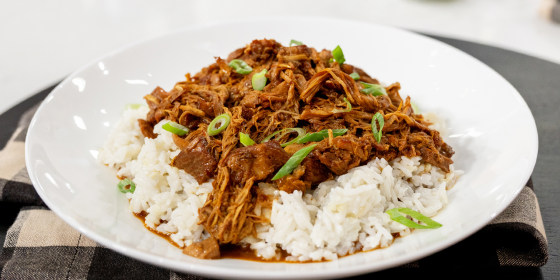 Pork and Chicken Adobo with Rice