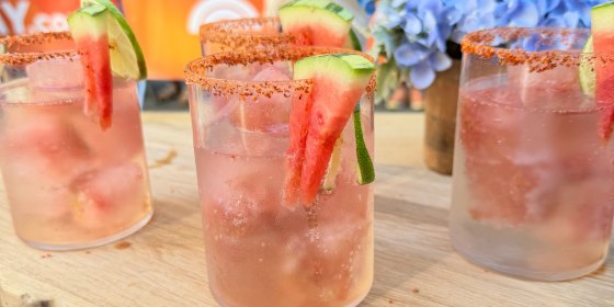 Tequila Soda With Watermelon Ice