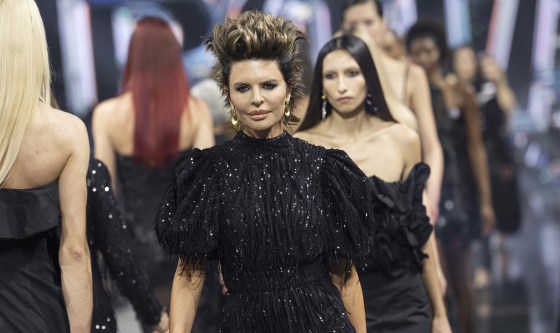 Lisa Rinna Rocks Bodysuit With Leopard-Print Coat At Fashion Week